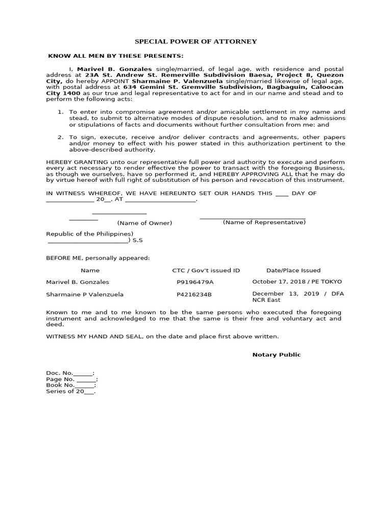 SPA - MBG | PDF | Civil Law (Legal System) | Legal Documents