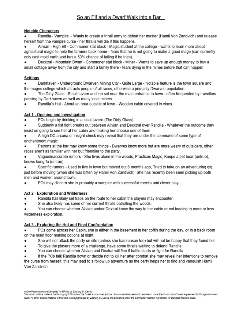 2844030-DND - RP-Go - An Elf and A Dwarf Walk Into A Bar | PDF | Dwarf ...