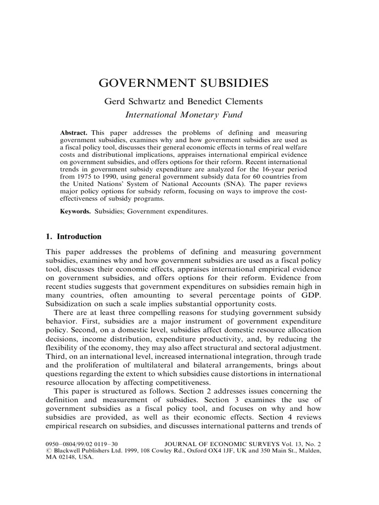 Government Subsidies | PDF | Subsidy | Taxes
