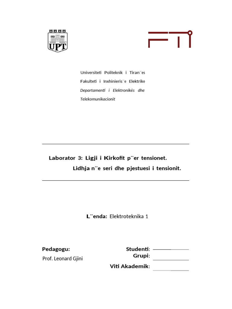 Universiteti Politeknik I Tiran | PDF