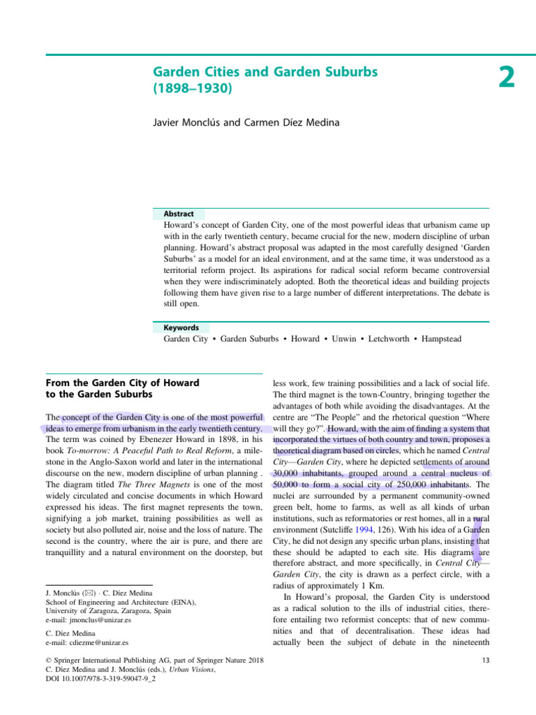 Garden Cities and Garden Suburbs 1898 19 | PDF | Suburb