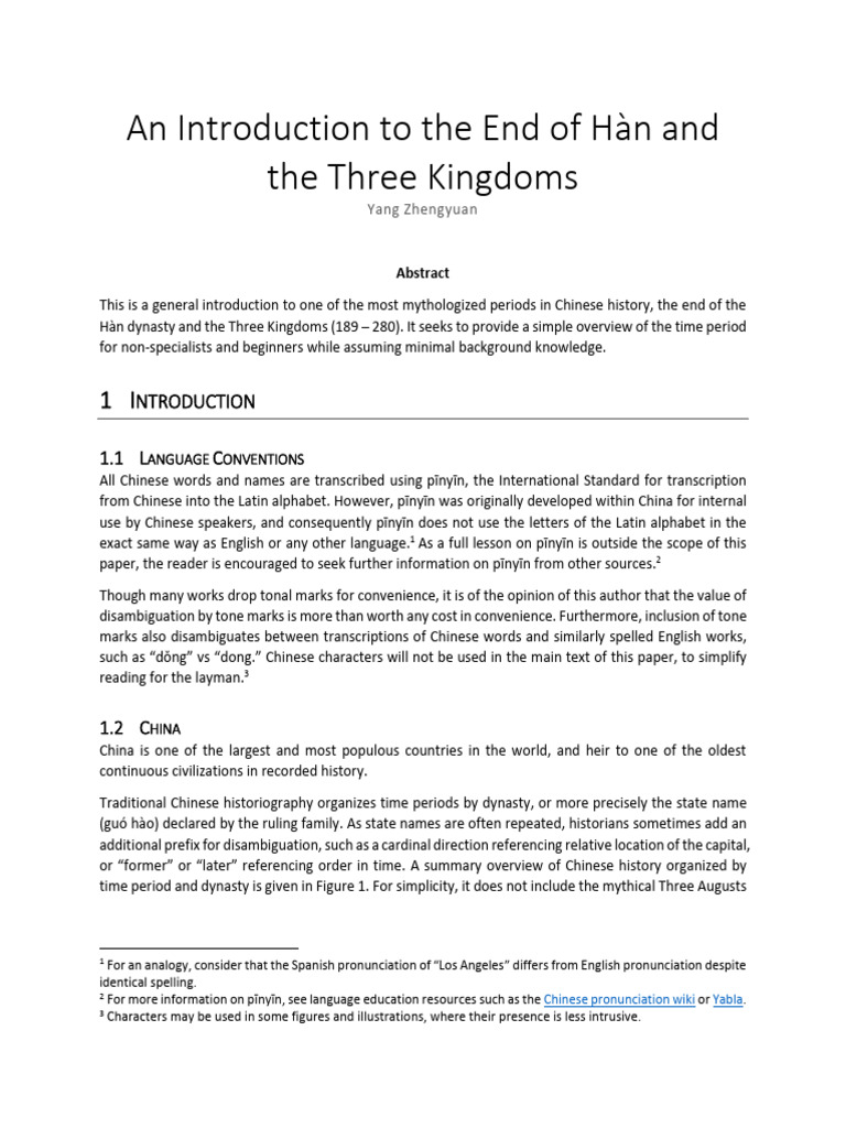Overview of Hàn Dynasty's Fall | PDF | Pinyin | Han Dynasty