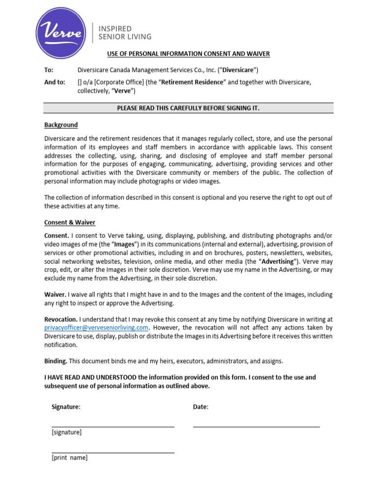 Social Media Consent and Waiver | PDF