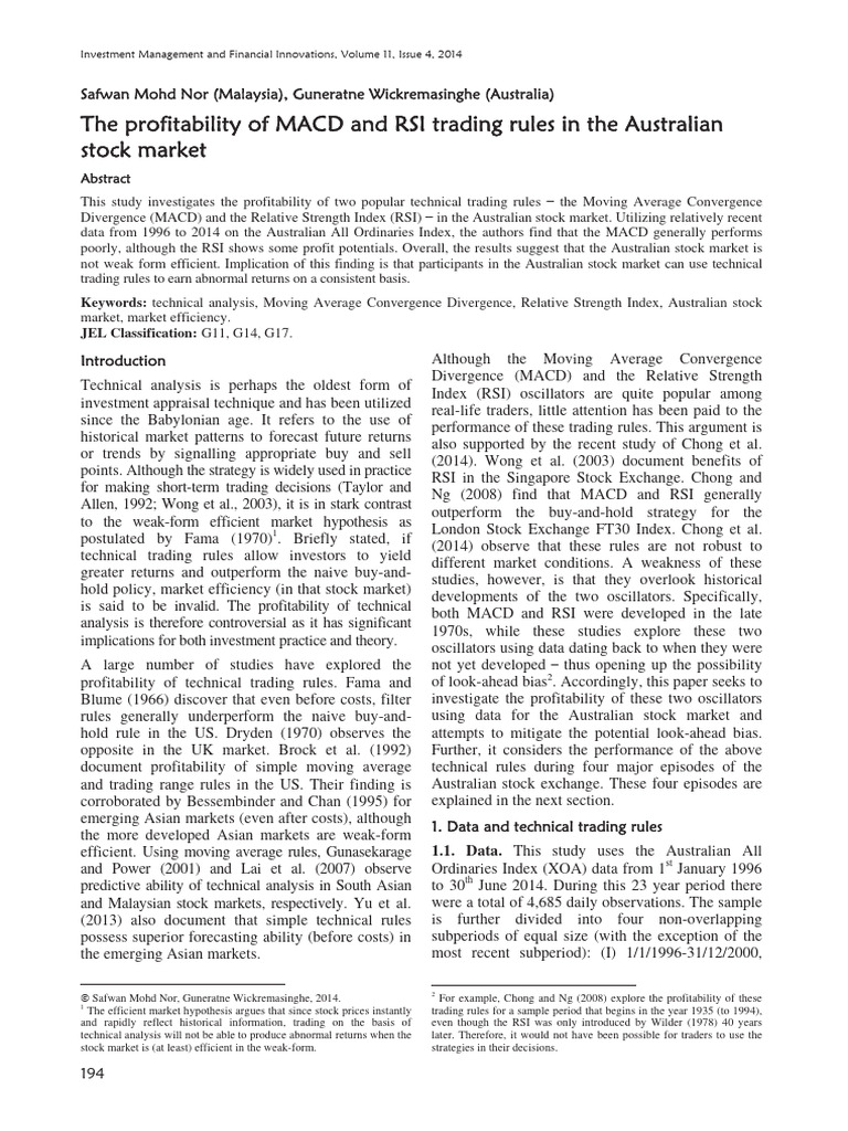 macd-rsi-probability | PDF | Technical Analysis | Efficient Market Hypothesis