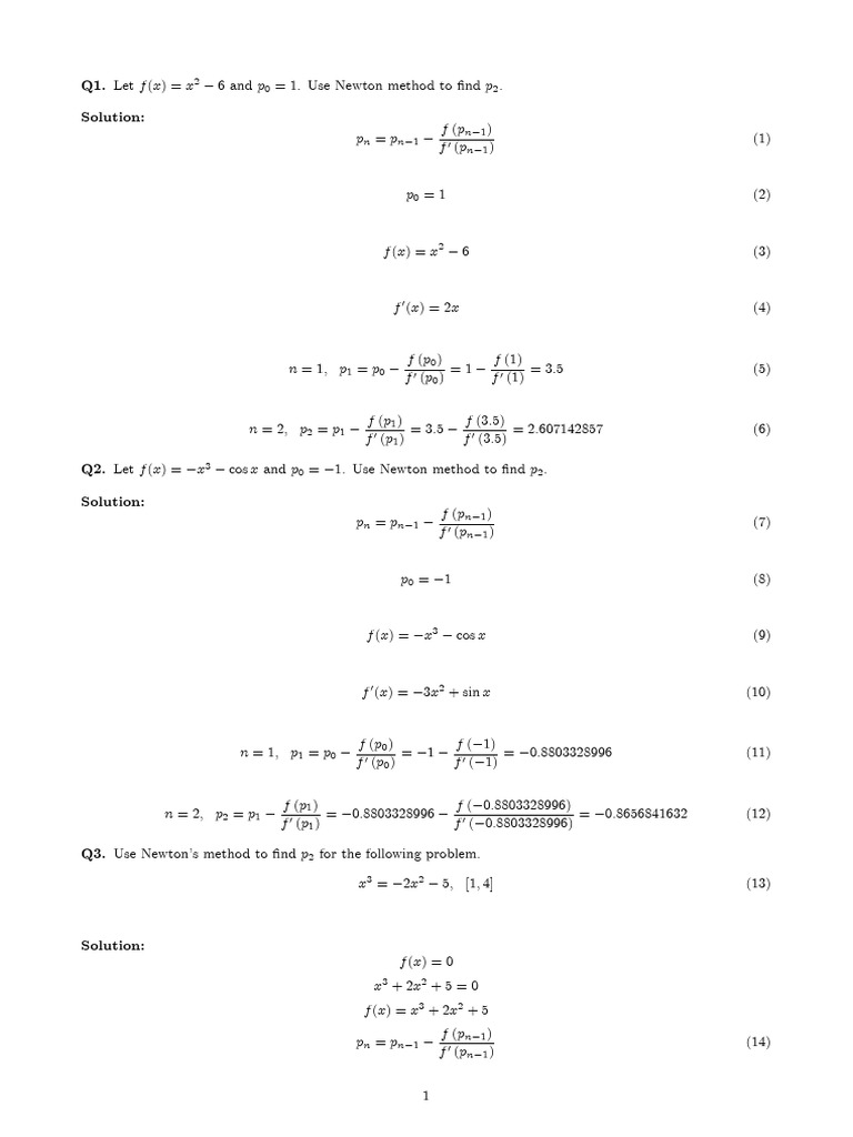 1) Newtons Method | PDF