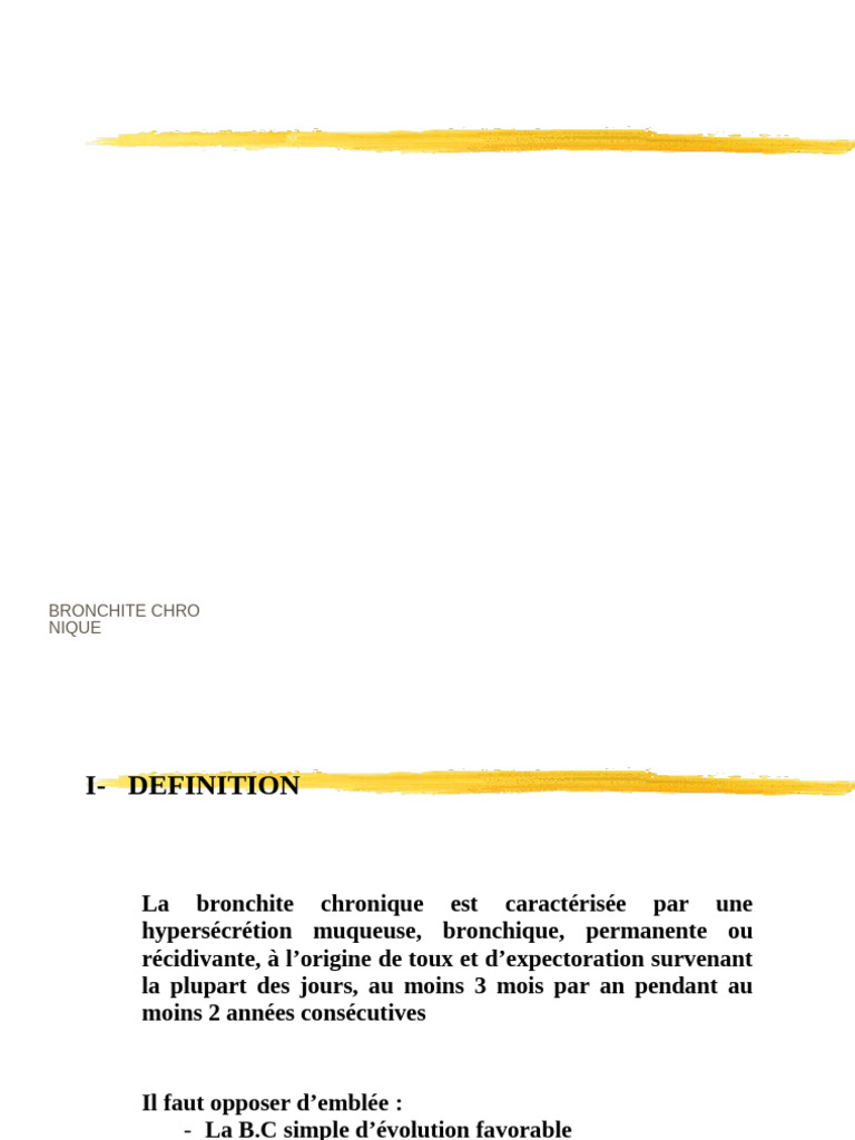Bronchite Chronique | PDF | Maladies et troubles | Spécialités médicales