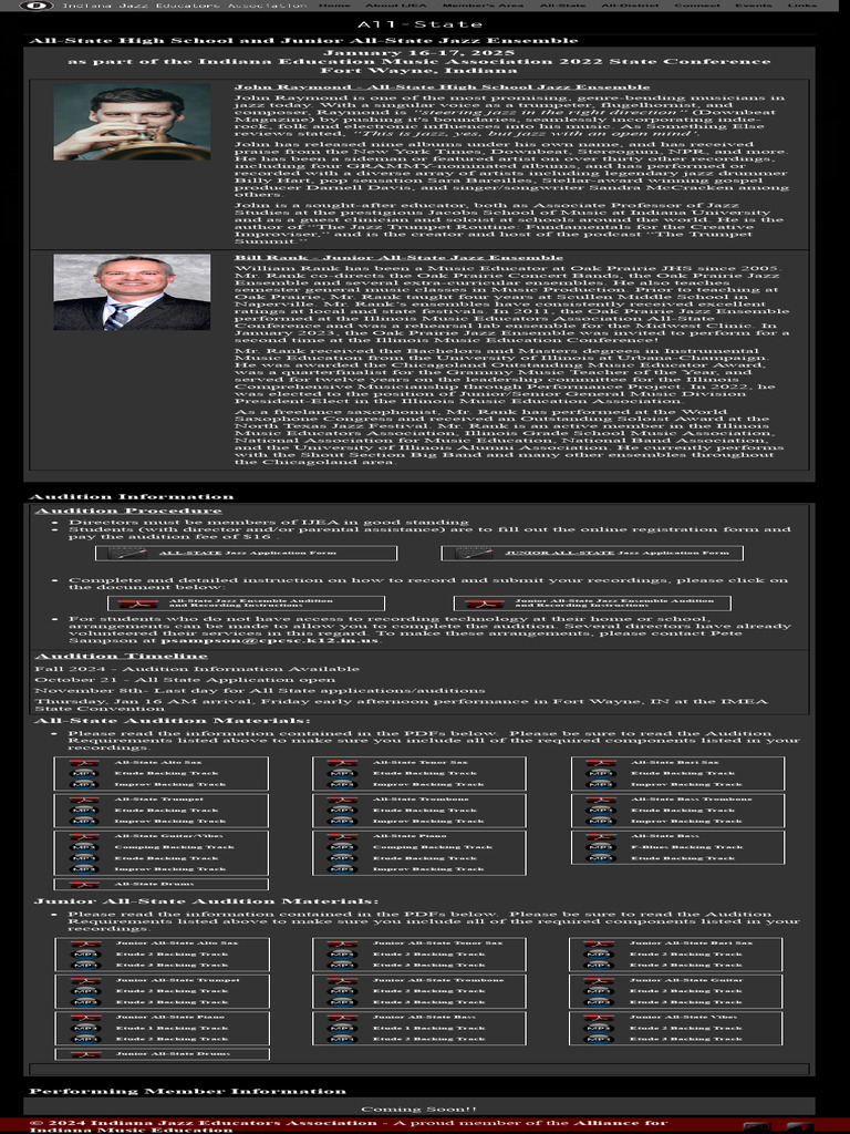 Indiana Jazz Educators Association | PDF | Jazz | Saxophone