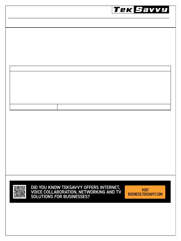 TekSavvy Invoice CID346621 20240318 | PDF | Service Industries