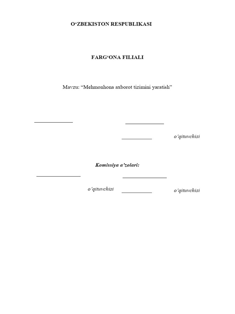 Adhamjonov Diyorbek individual loyih5 | PDF