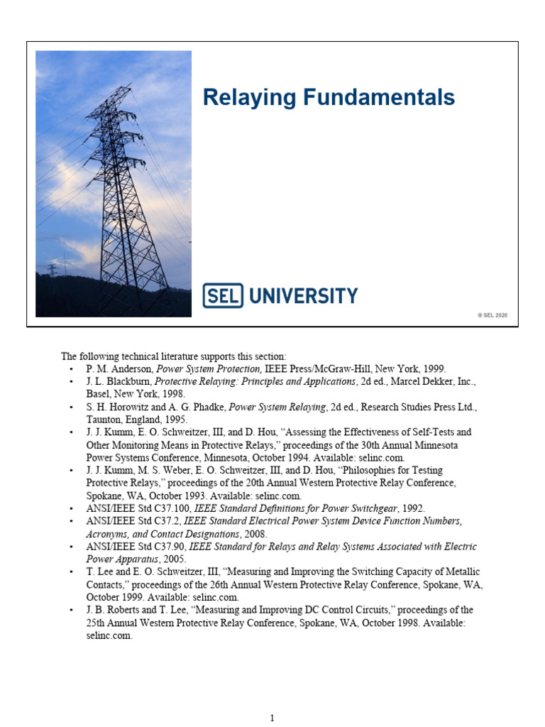 SEL PROT 401: Protection System Basics | PDF | Electric Power System ...