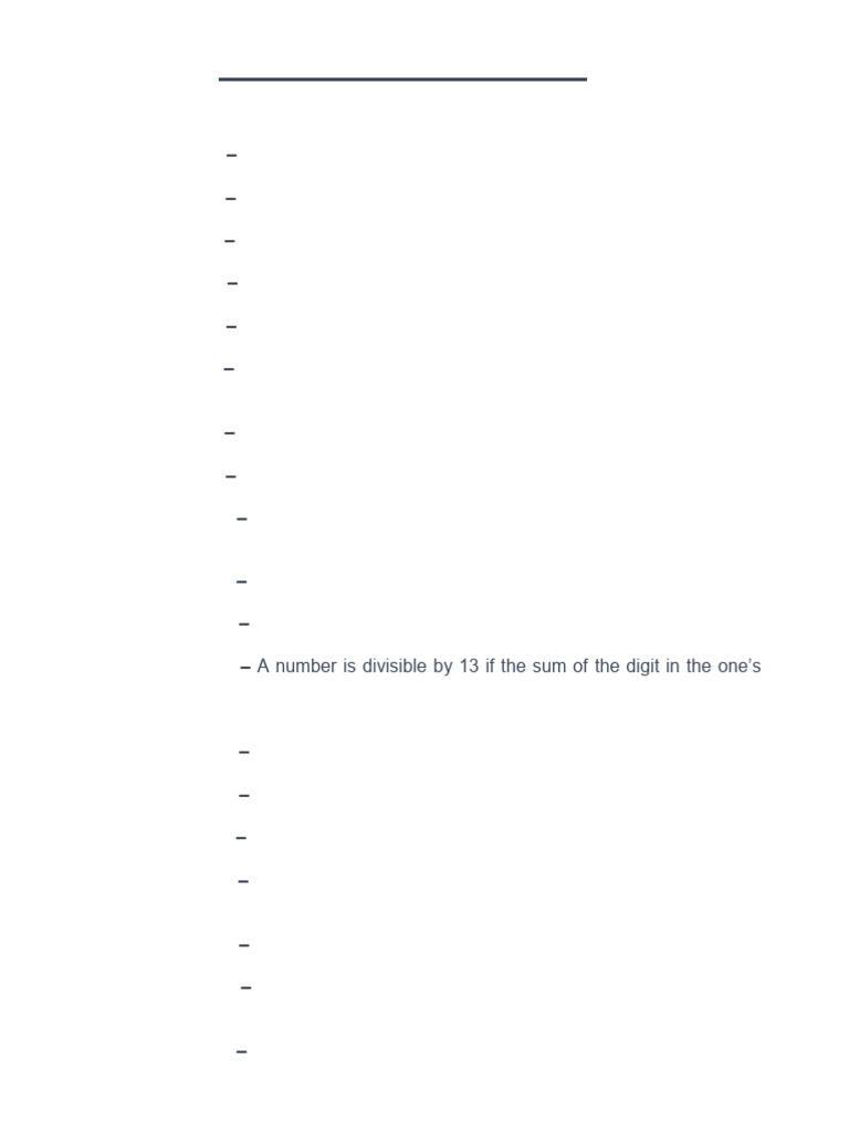 Divisibility Rules | PDF | Arithmetic | Elementary Mathematics Divisibility Rules | PDF | Arithmetic | Elementary Mathematics