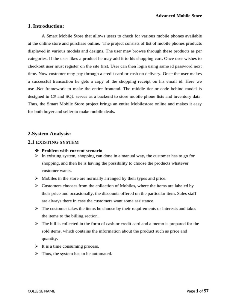 Advanced Mobile Store Online Platform | PDF | Databases | Html