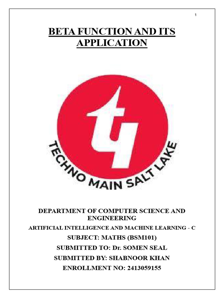 Beta Function and Its Applications | PDF | Function (Mathematics) | Mathematics