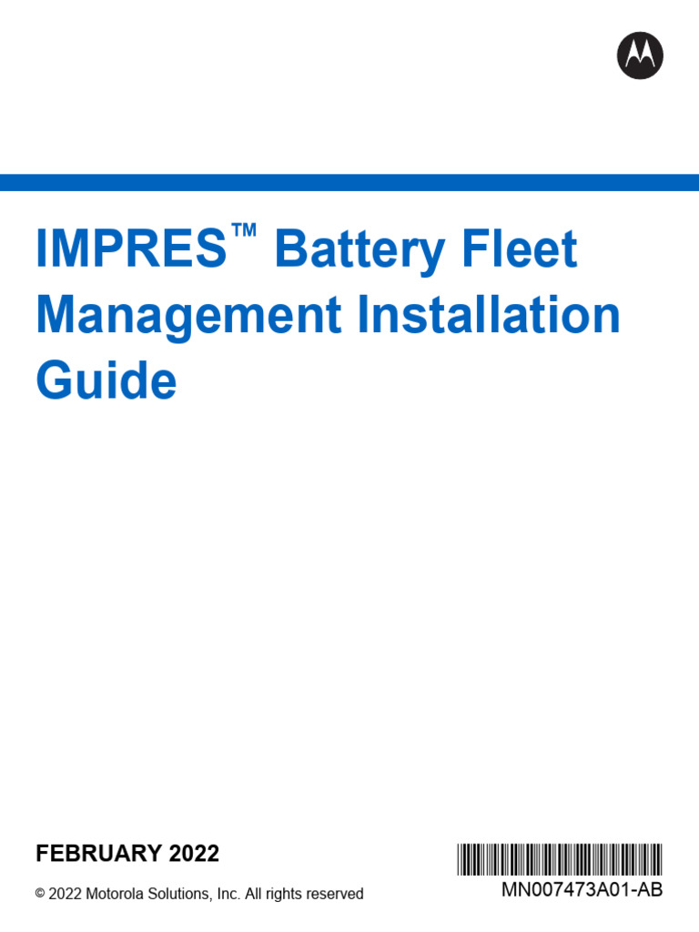 MN007473A01-AB Enus IMPRES Battery Fleet Management Installation Guide | PDF | Port (Computer ...