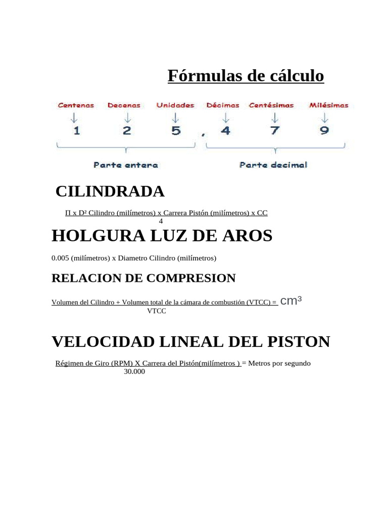 Fórmulas de cálculo (2) | PDF