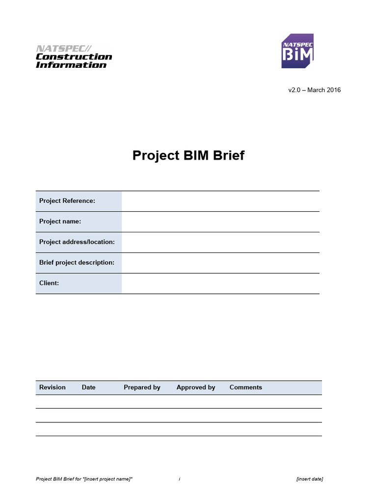 Project BIM Brief Template v2.0 | PDF | Building Information Modeling ...