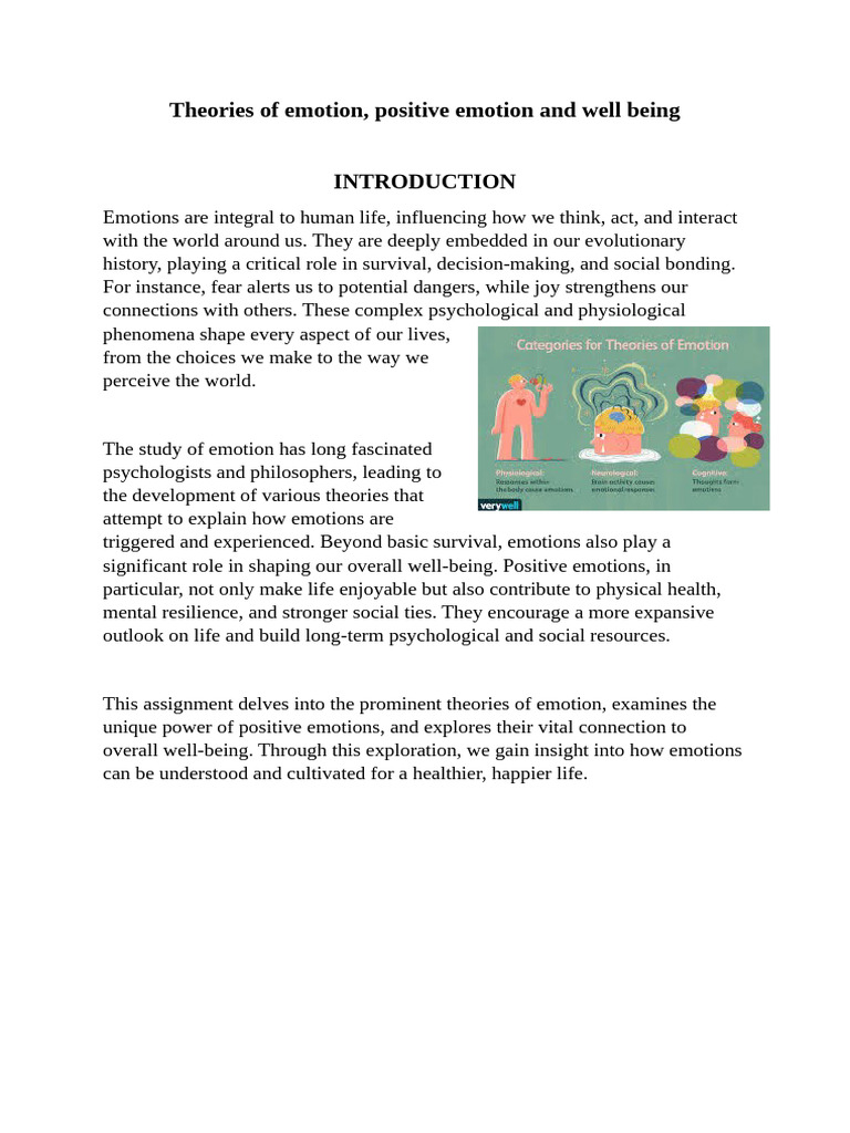 Theories of Emotion | PDF | Emotions | Well Being