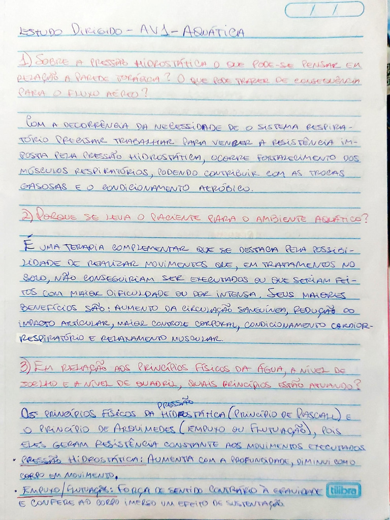 Estudo dirigido.Aquatica.AV1 | PDF