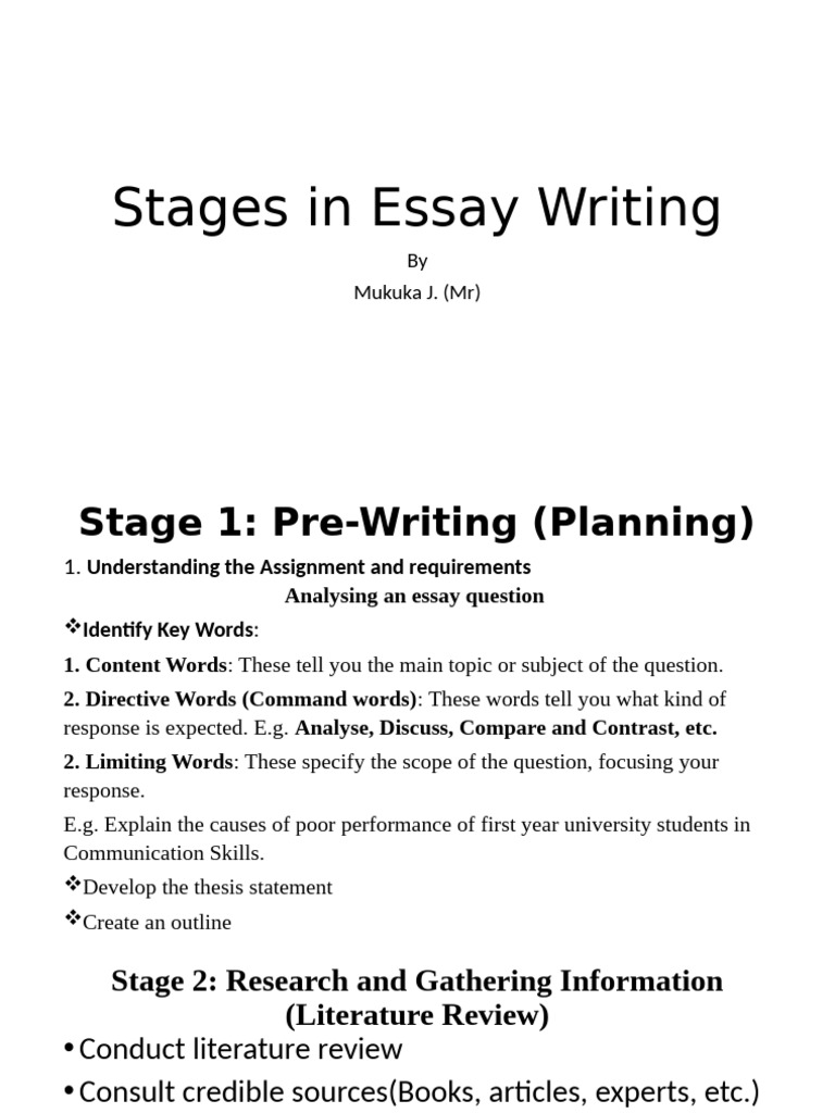 Stages in Essay Writing - pptx1 | PDF