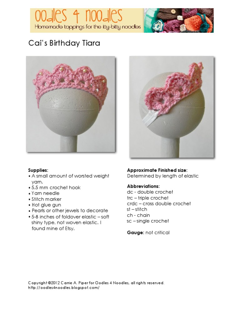 Cai's Birthday Tiara | PDF