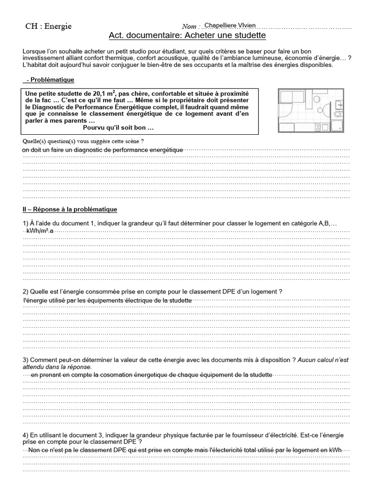 Activite2 Acheter Une Studette | PDF
