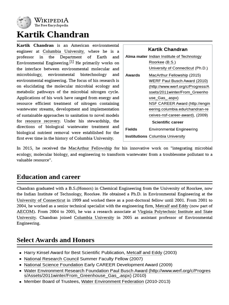Kartik_Chandran | PDF | Environmental Science
