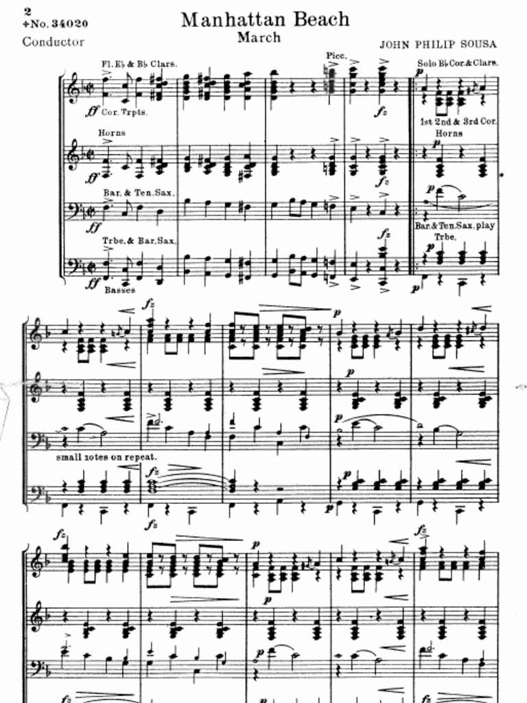 Manhattan Beach March - John Philip Sousa | PDF
