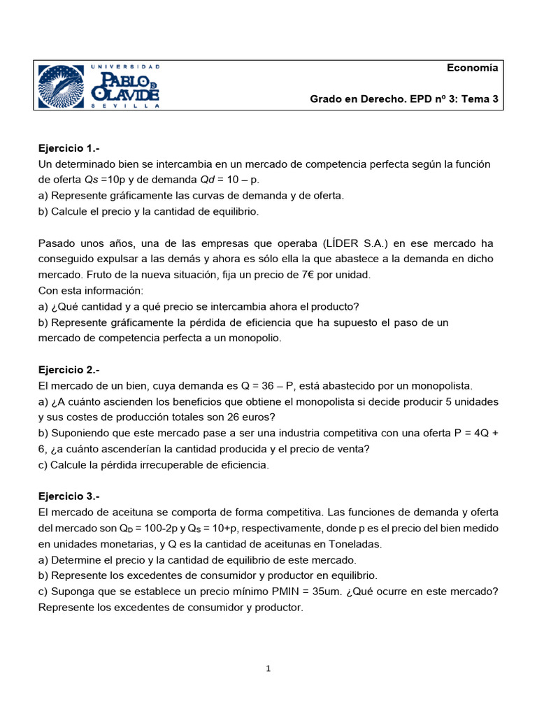Epd 3 | PDF | Mercado (economía) | Monopolio