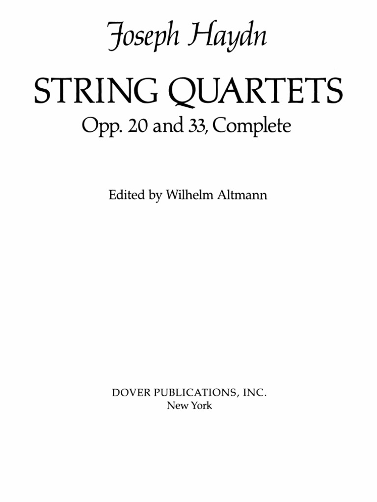 Haydn Quat - Op. 20 No. 3 | PDF