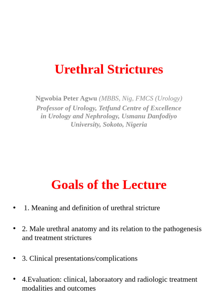 Urethral Strictures SIU Students Lecture | PDF | Clinical Medicine ...