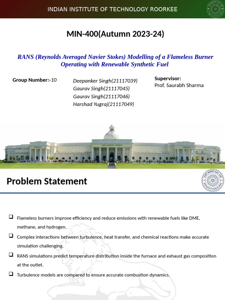 BTP ETE PPT (Group10) V - 03pptx | PDF | Combustion | Simulation