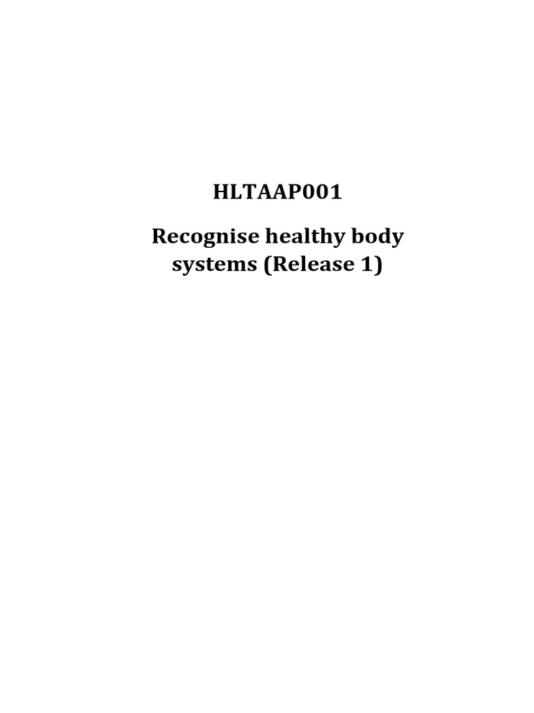 HLTAAP001 Healthy Body Systems Guide | PDF | Human Body | Muscle