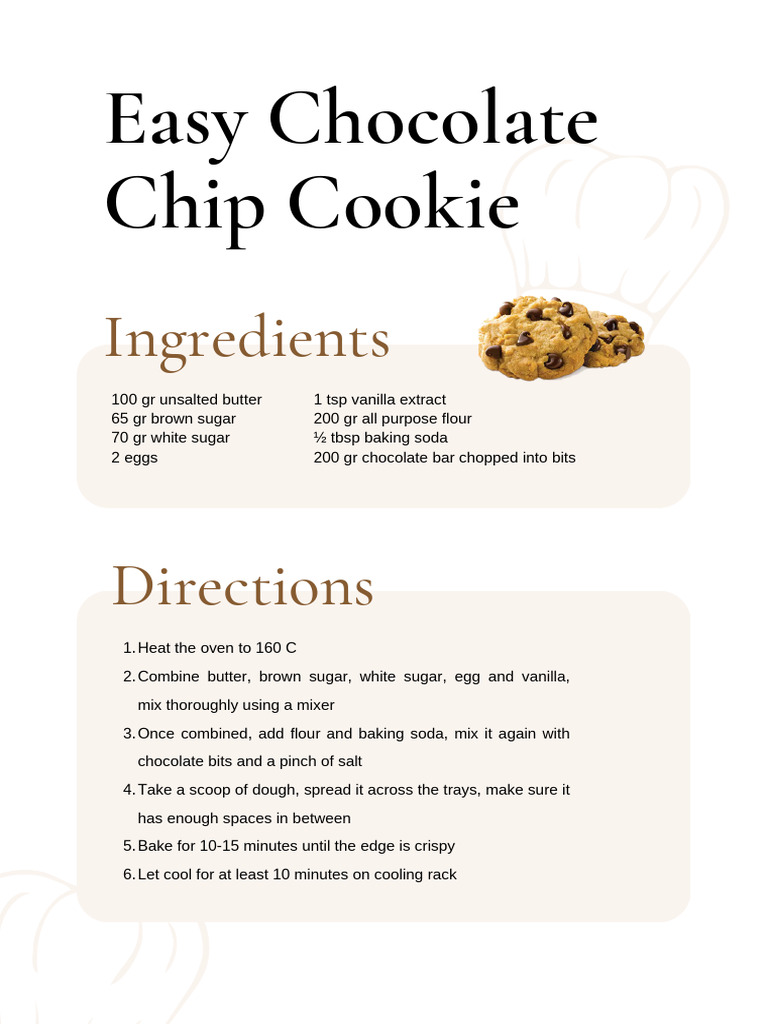 Chocolate Chip Cookies Recipe PDF | PDF