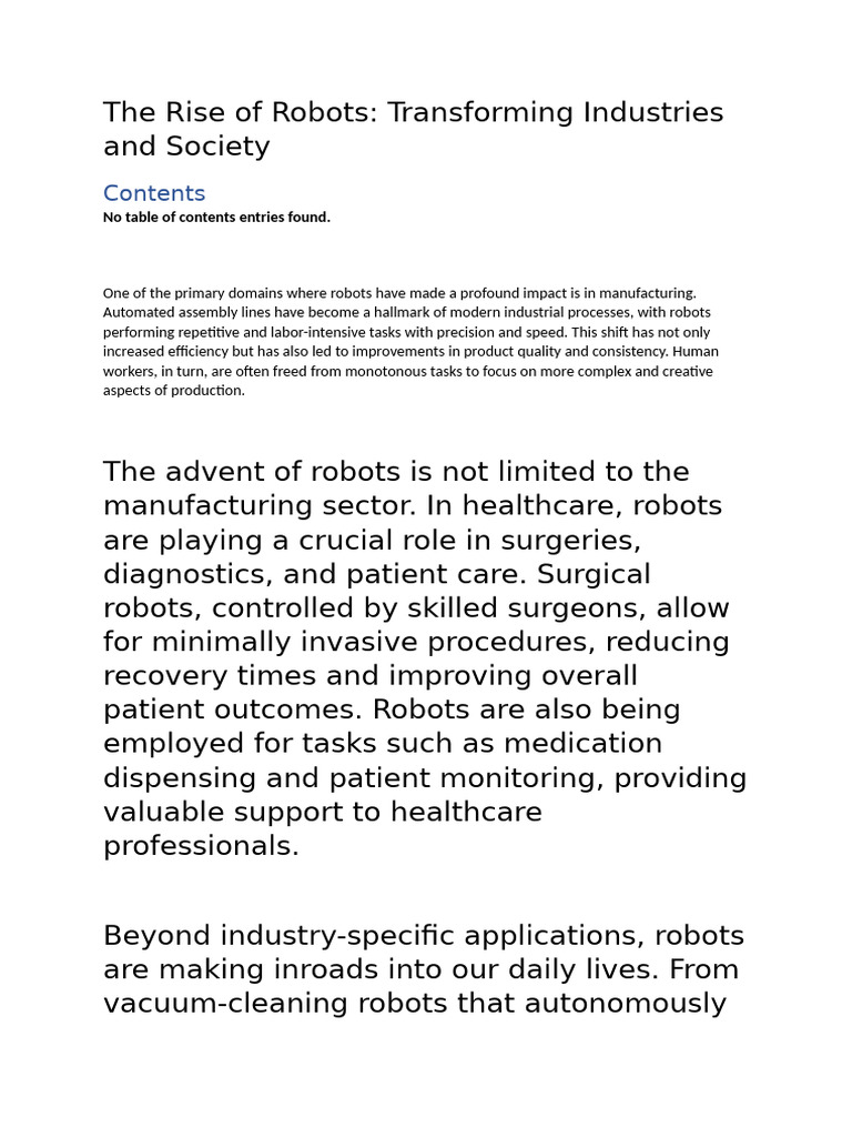 The Rise of Robots | PDF | Robot | Robotics