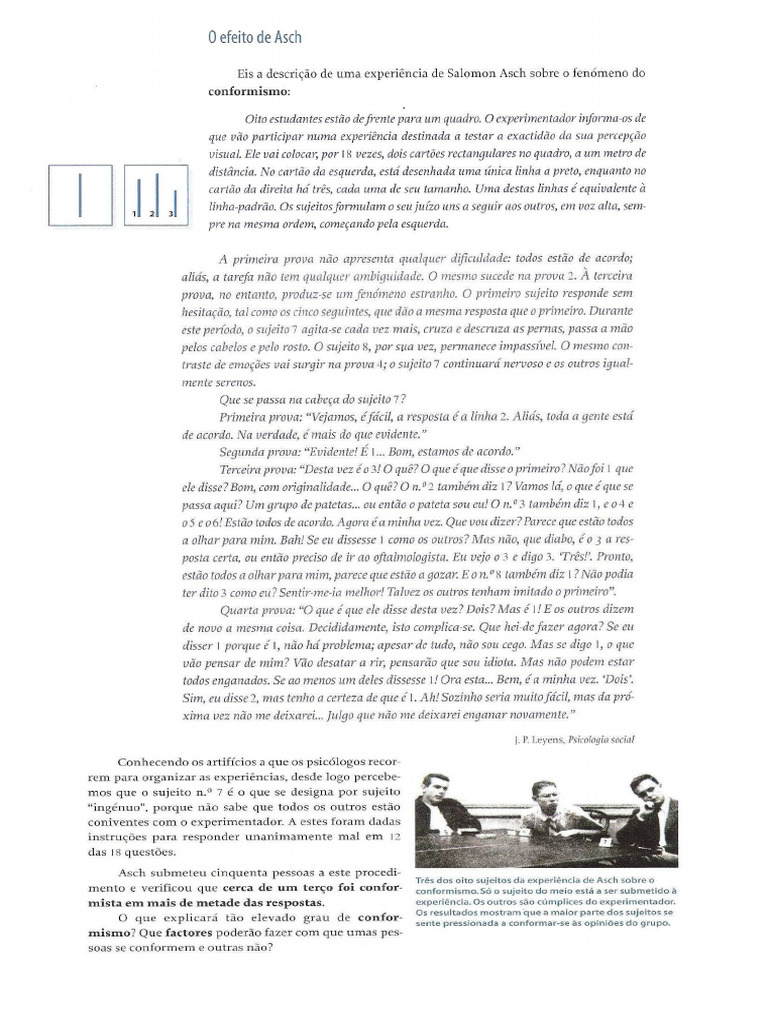 Experiência de Asch | PDF