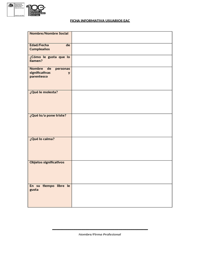 Ficha Informativa Usuarios Eac | PDF