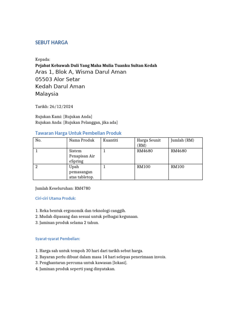 Sebut_Harga_Produk | PDF