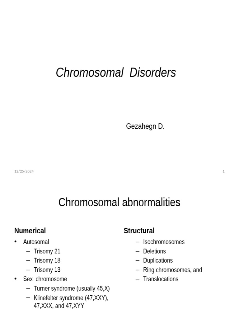 Chromosomal Abnormalities | PDF | Down Syndrome | Ploidy