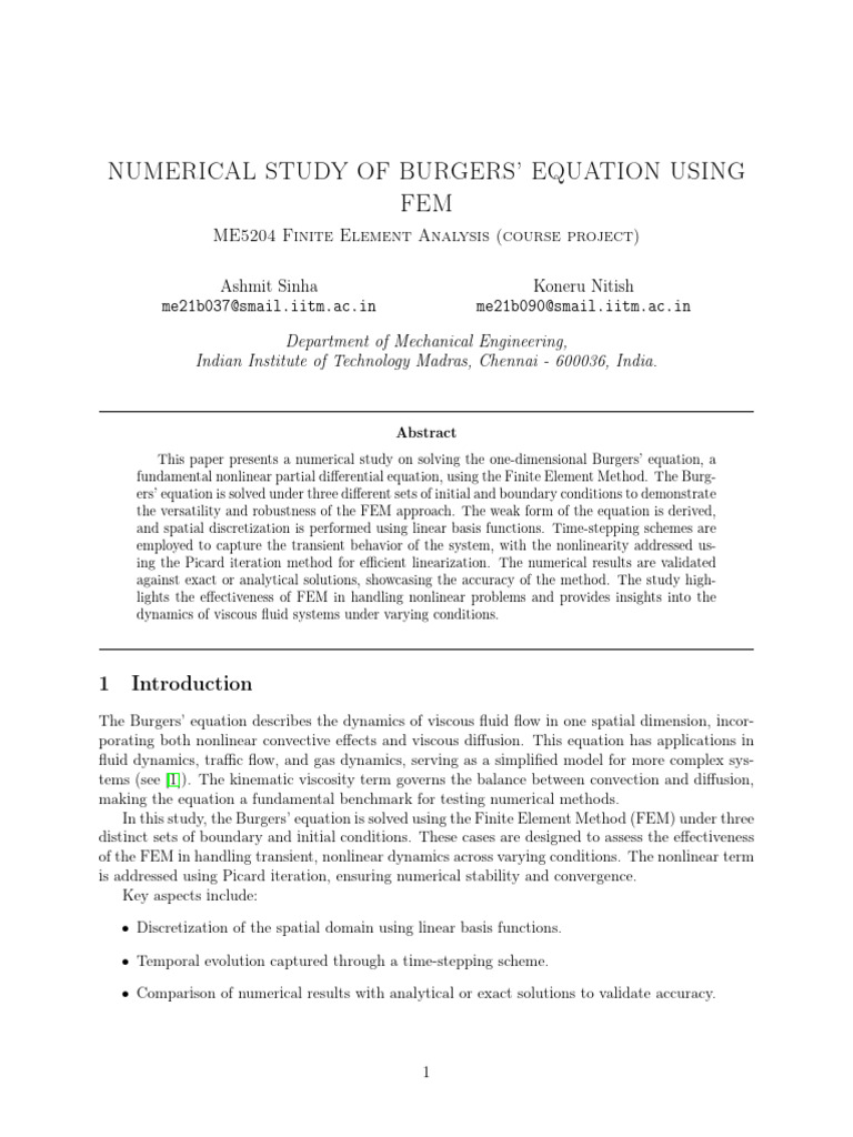 ME21B037_Project | PDF | Finite Element Method | Nonlinear System