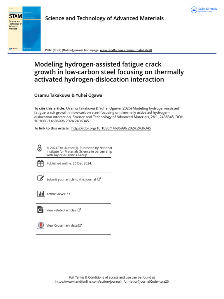 Modeling Hydrogen-Assisted Fatigue Crack Growth in Low-Carbon Steel ...