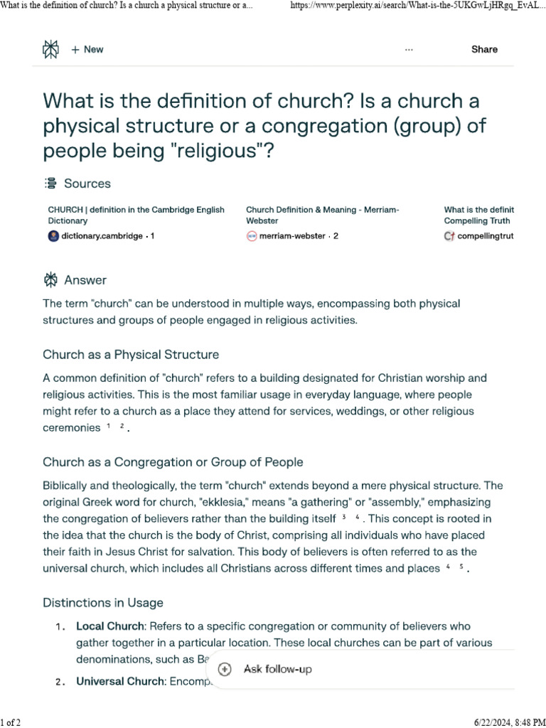 What Is The Definition of Church - Is A Church A Physical Structure or ...