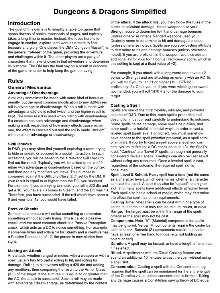 DND SIMPLIFIED-1 | PDF