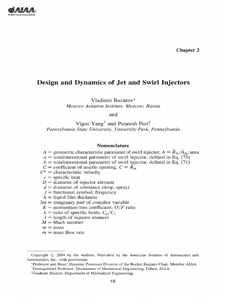 Swirl Injectors | PDF | Liquids | Gases