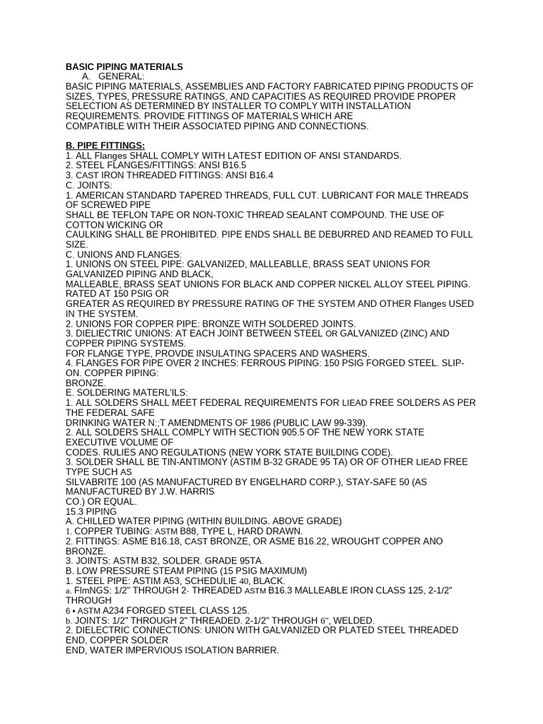 BASIC PIPING MATERIALS | PDF | Pipe (Fluid Conveyance) | Valve