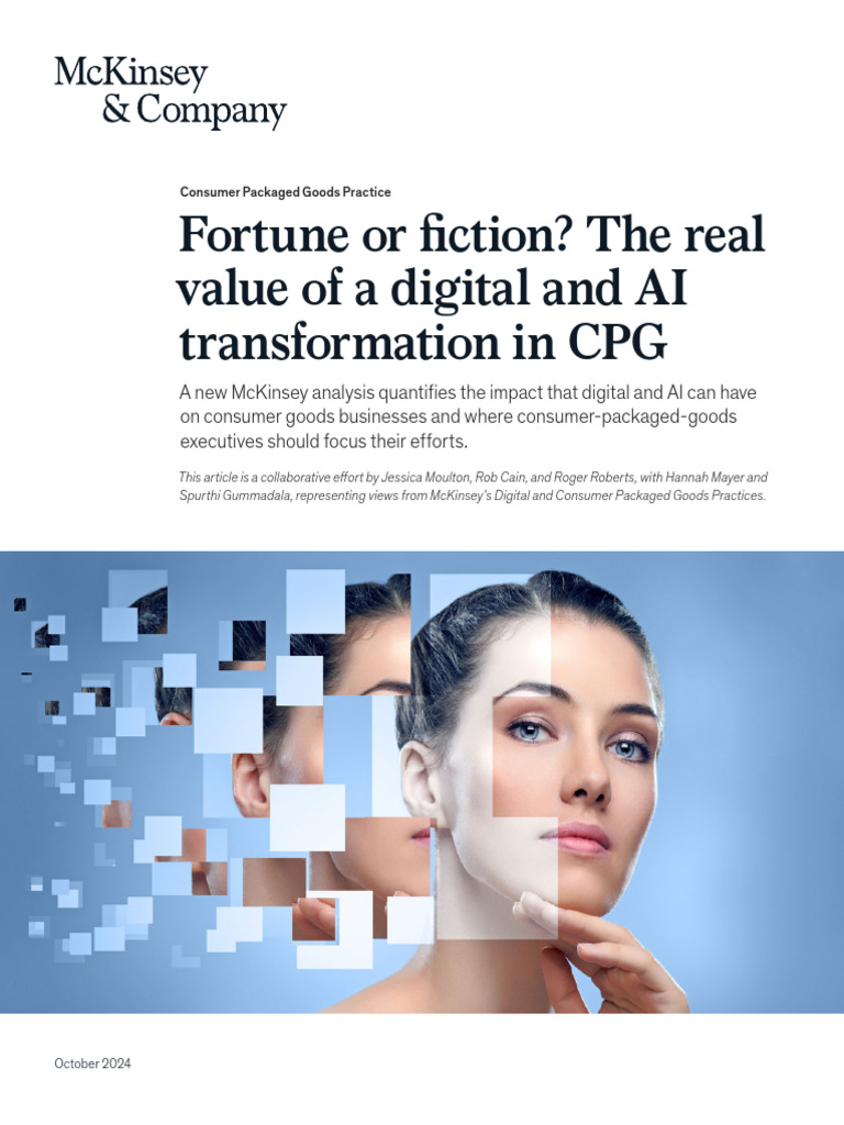 McKinsey - Fortune or Fiction? The Real Value of A Digital and AI Transformation in CPG | PDF ...