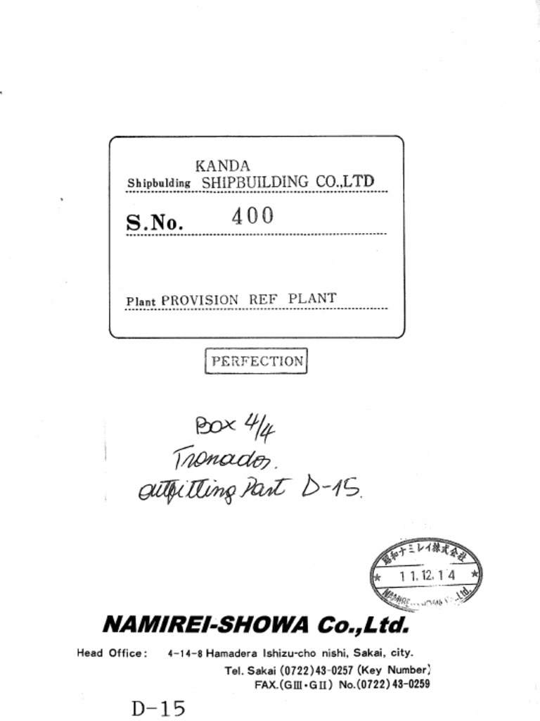D-15 Provision Ref. Plant | PDF