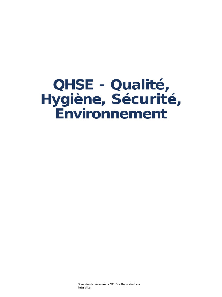 Introduction à la QHSE | PDF | Management de la qualité | Audit