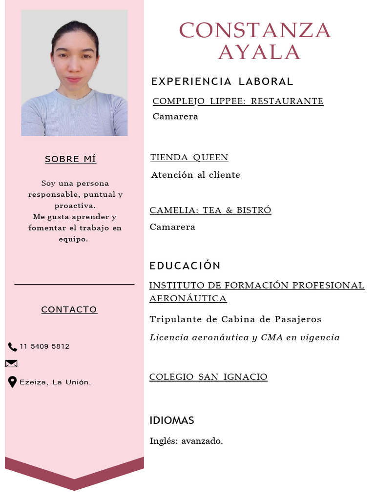 Curriculum Vitae - Constanza Ayala | PDF