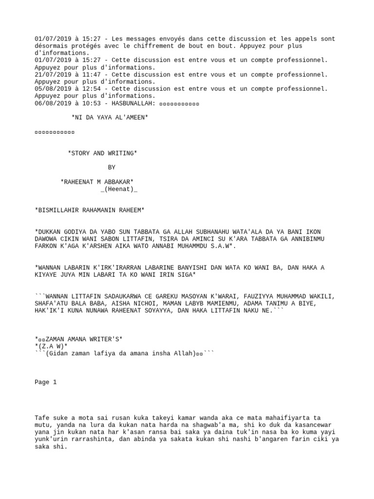 Ni Da Yaya Al'Ameen Complate-1 (1) | PDF