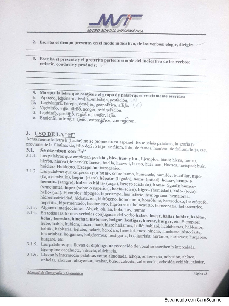 Ortografía y Gramática. Pag 13-21 | PDF